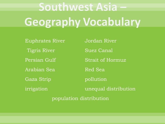 7th g rade southwest asia – geography vocabulary | PPT