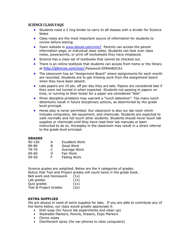 7th grade syllabus | PDF