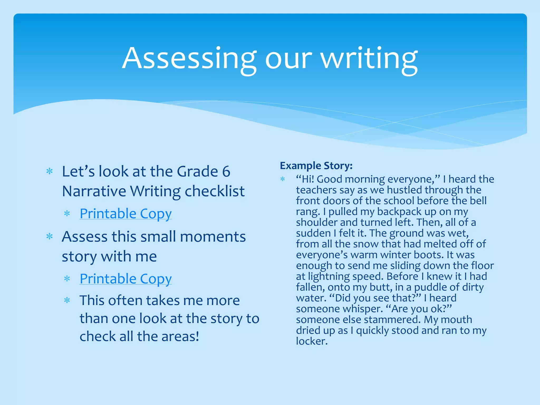 7th grade writer’s workshop narrative bend 1 | PPTX