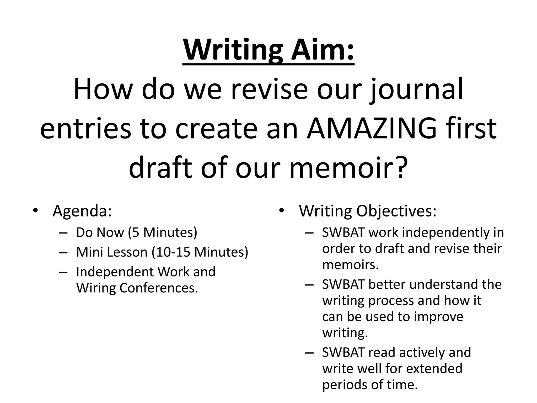 7th Grade Writing- Memoirs | PPTX