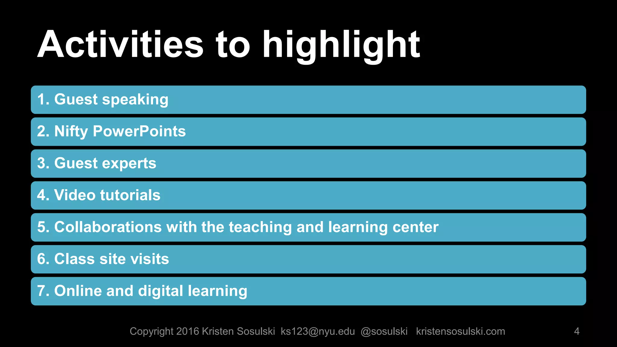 Seven things to highlight about your teaching practice | PPTX