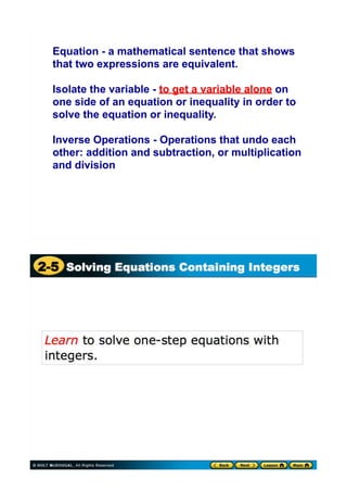 7th integer equations | PDF