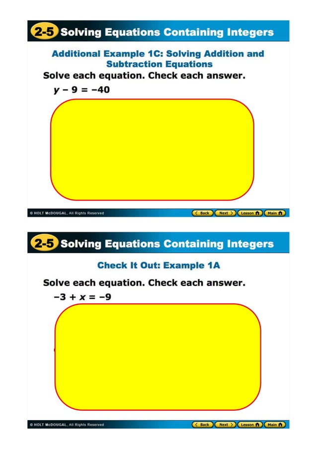 7th integer equations | PDF