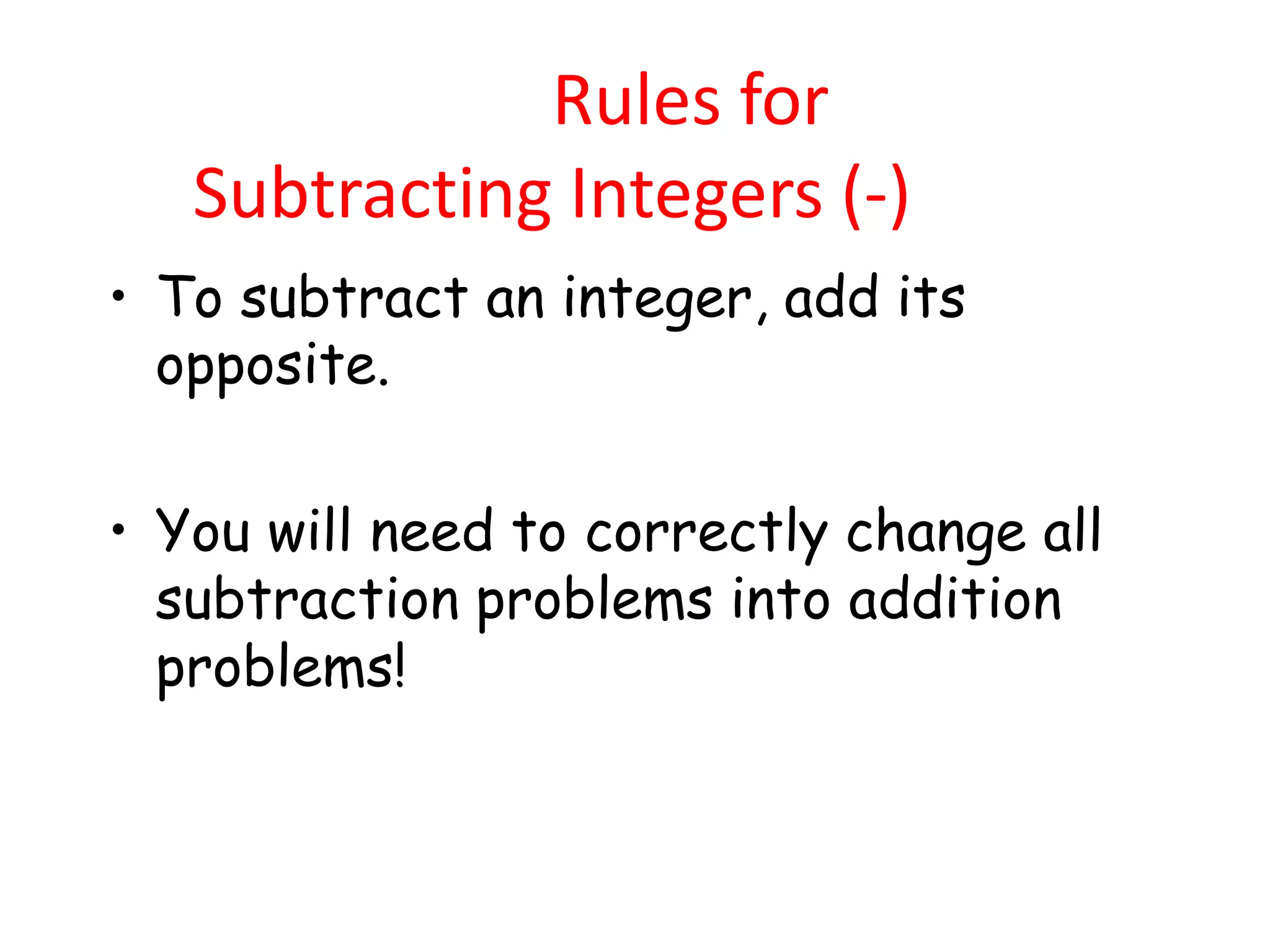 7th integers class 7 ppt | PPTX