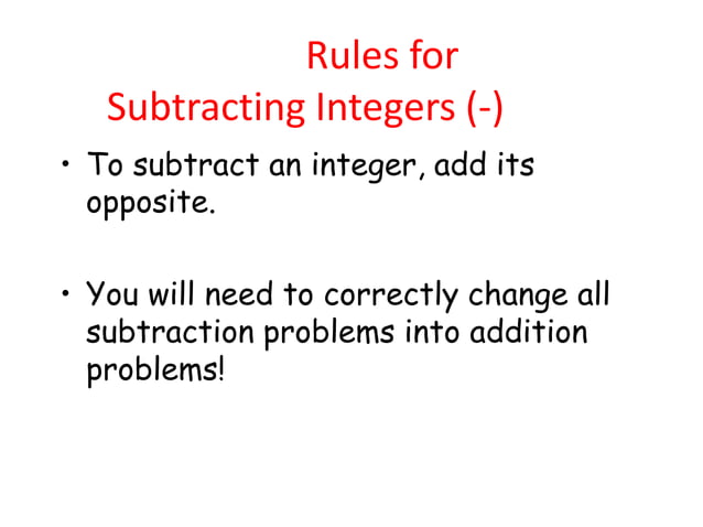 7th integers class 7 ppt | PPTX