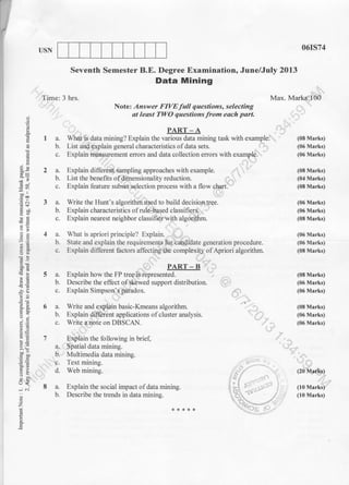7th Semester Information Science (2013-June) Question Papers | PDF