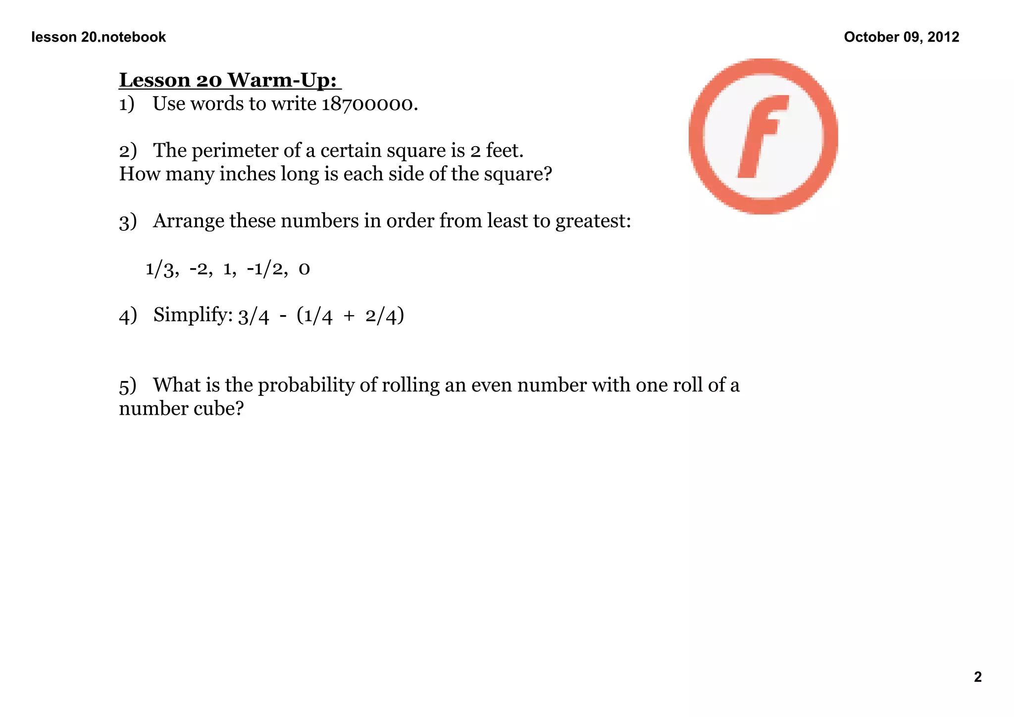 7th math c2 -l20--oct9 | PPT