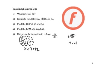 7th Math (C2) - Lesson 33 | PPT