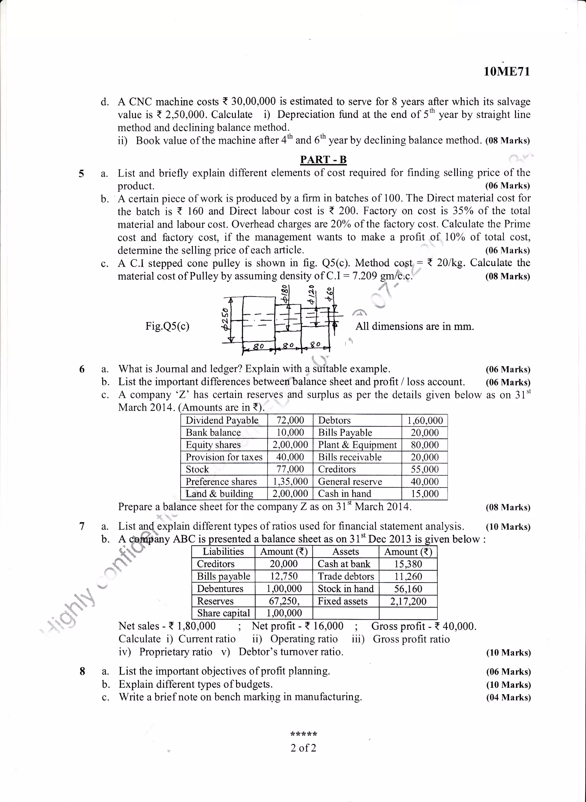 7th Semester Mechanical Engineering (Dec-2015; Jan-2016) Question Papers | PDF