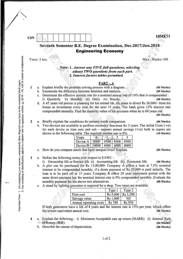 7th semester VTU Mechanical Engineering 2010 scheme Engineering till ...