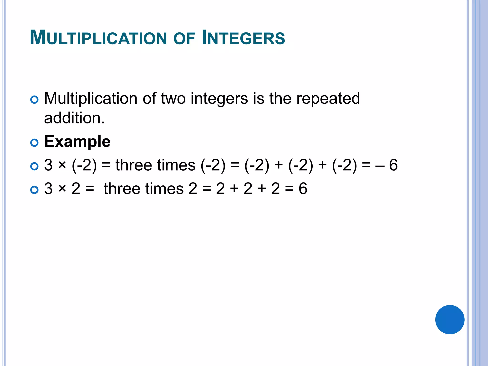 multiplication of integers | PPTX | Science