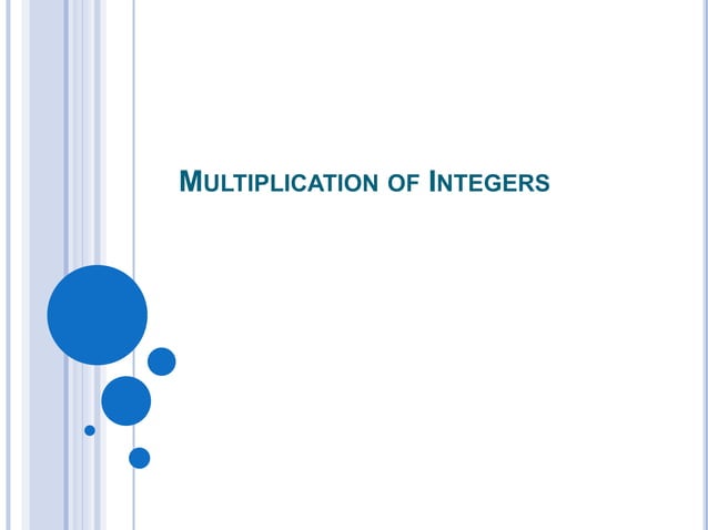 multiplication of integers | PPTX | Science