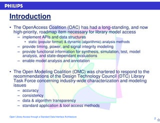 7th OA Conference - Nov 2005 - Opening Library Access - Standard Data ...