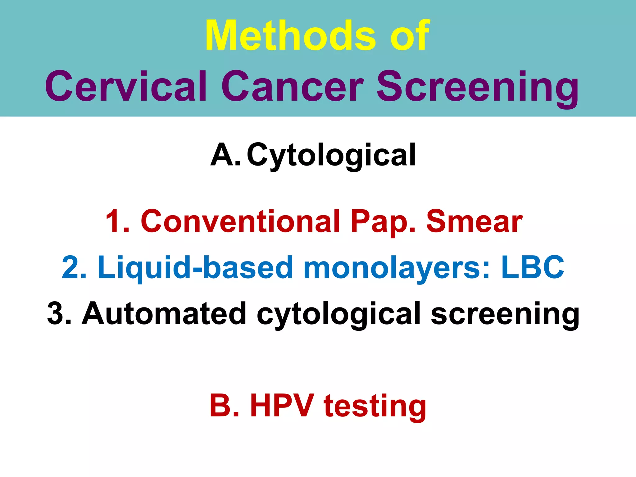 Evidence Based Guide of Screening for Prevention of Cervical Cancer | PPT