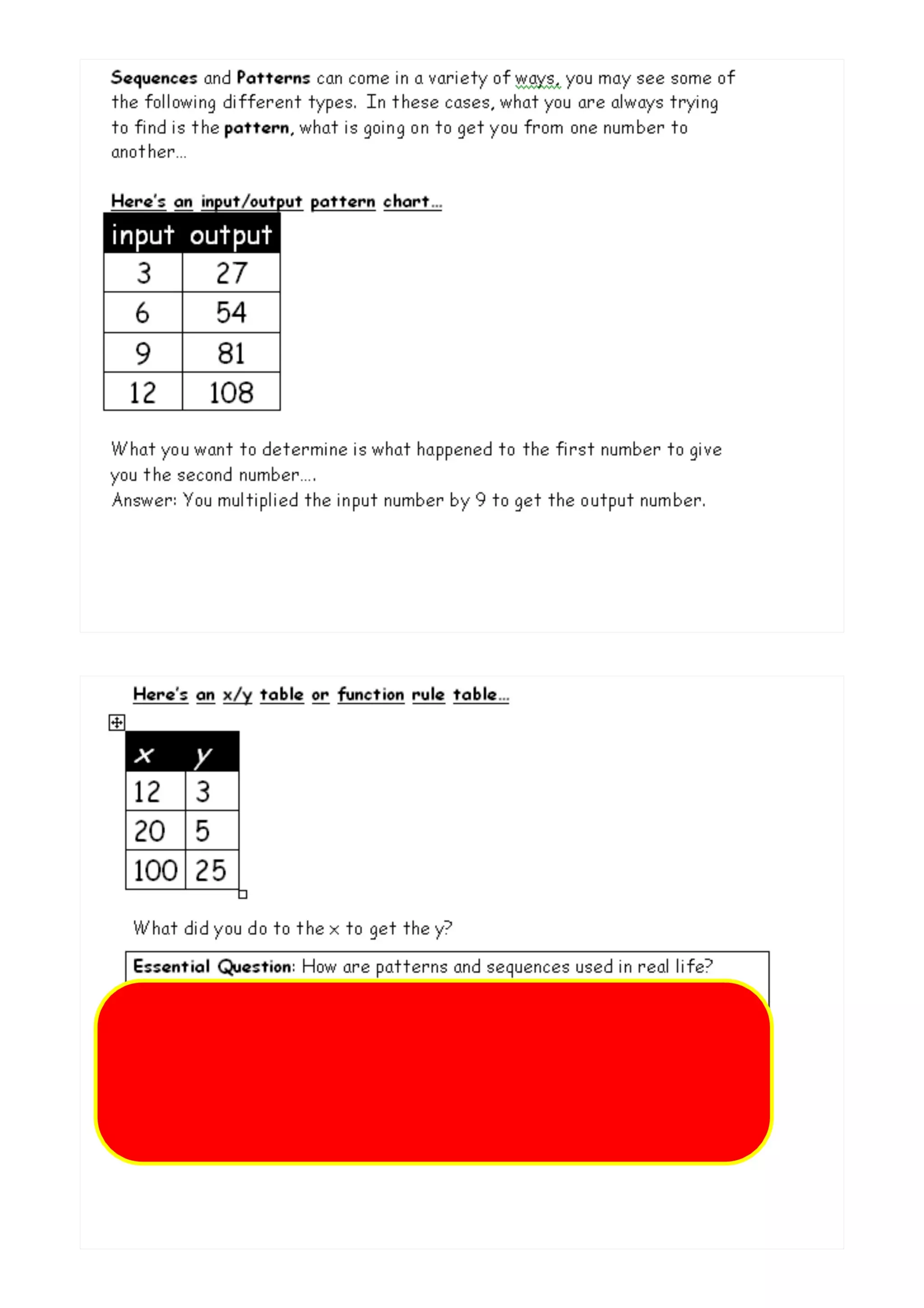 7th patterns and sequences | PDF