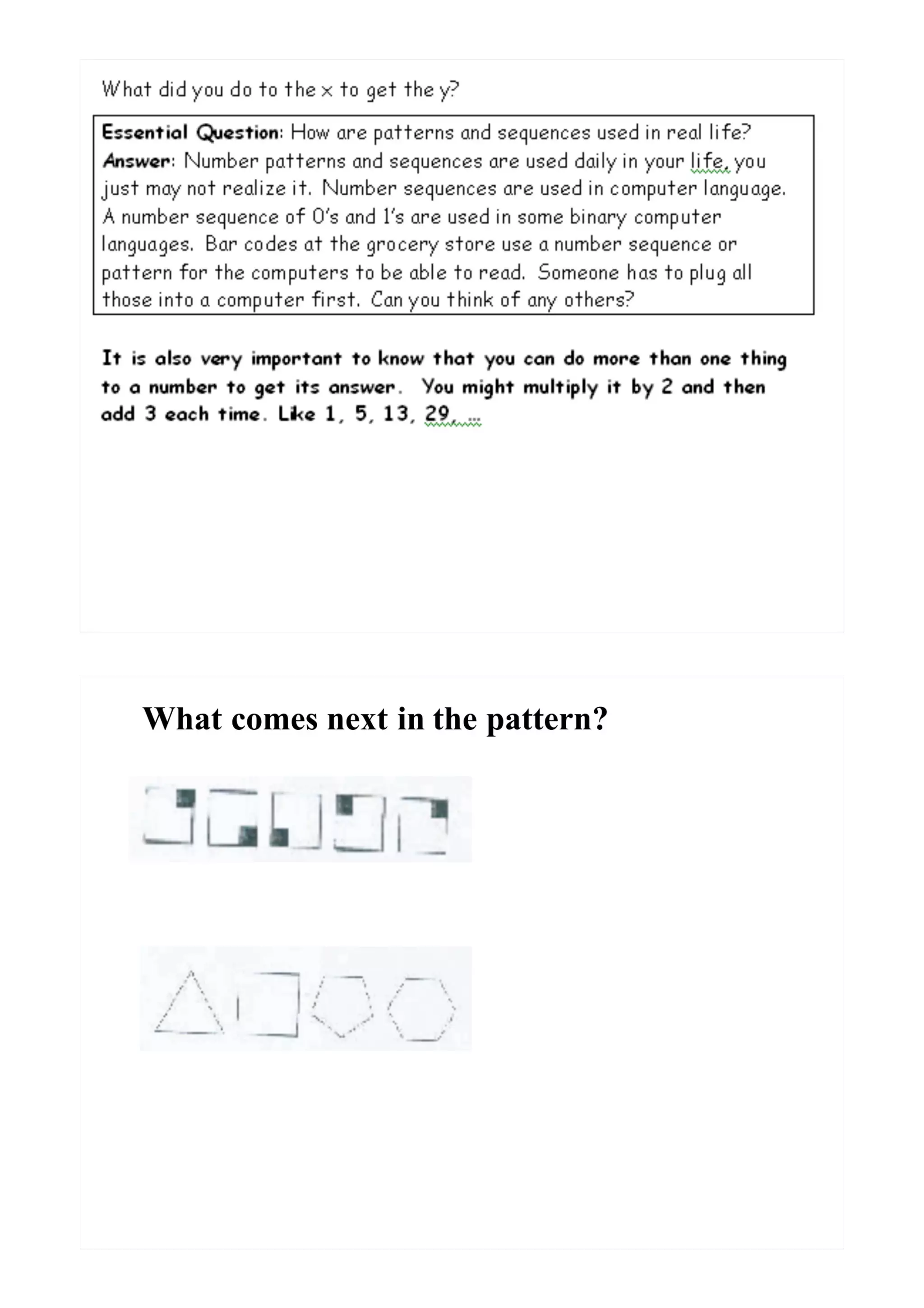 7th patterns and sequences | PDF