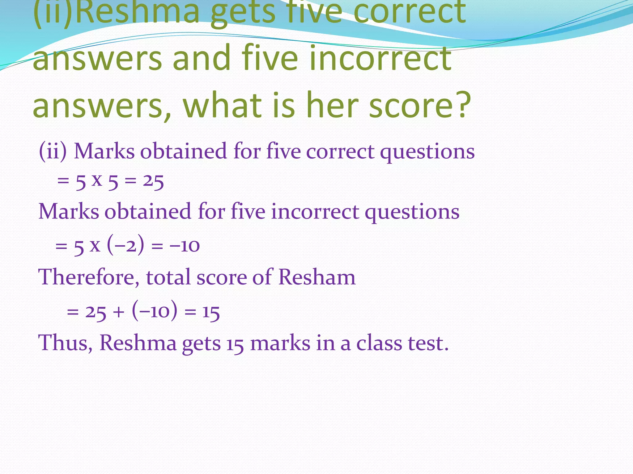 integers word problems grade 7 | PPTX