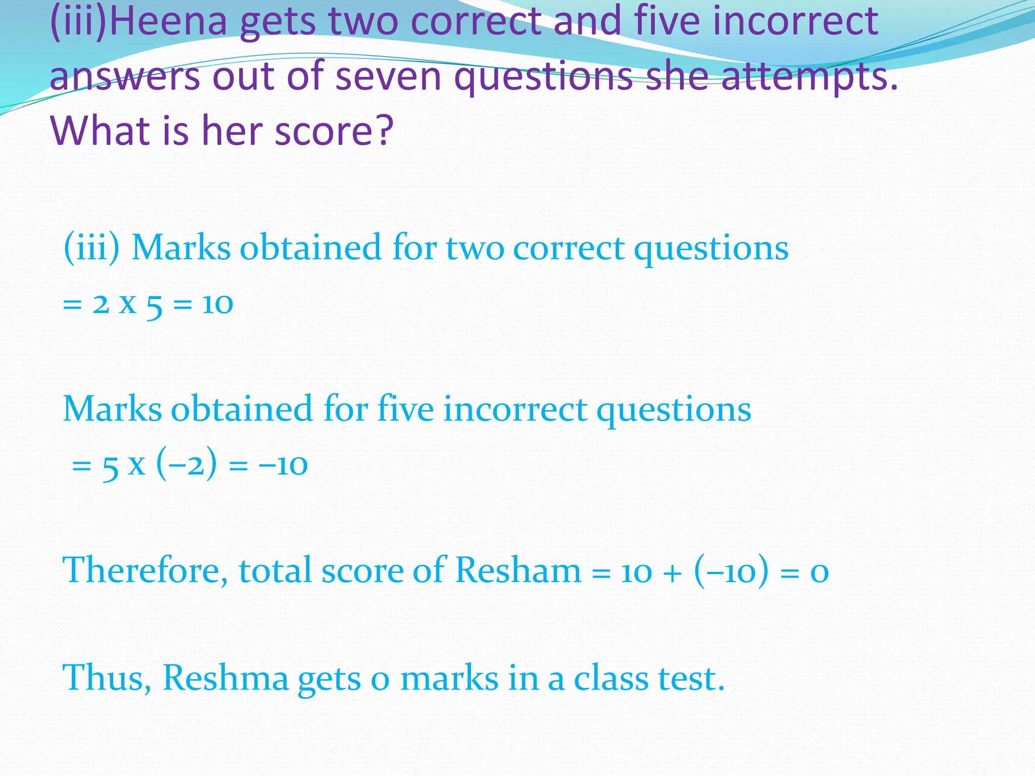 integers word problems grade 7 | PPTX