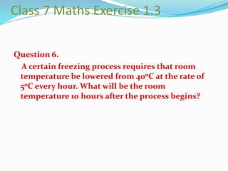 integers word problems grade 7 | PPTX
