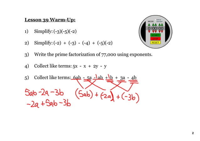 7th Pre-Alg - Lesson 39 | PDF | Physics | Science