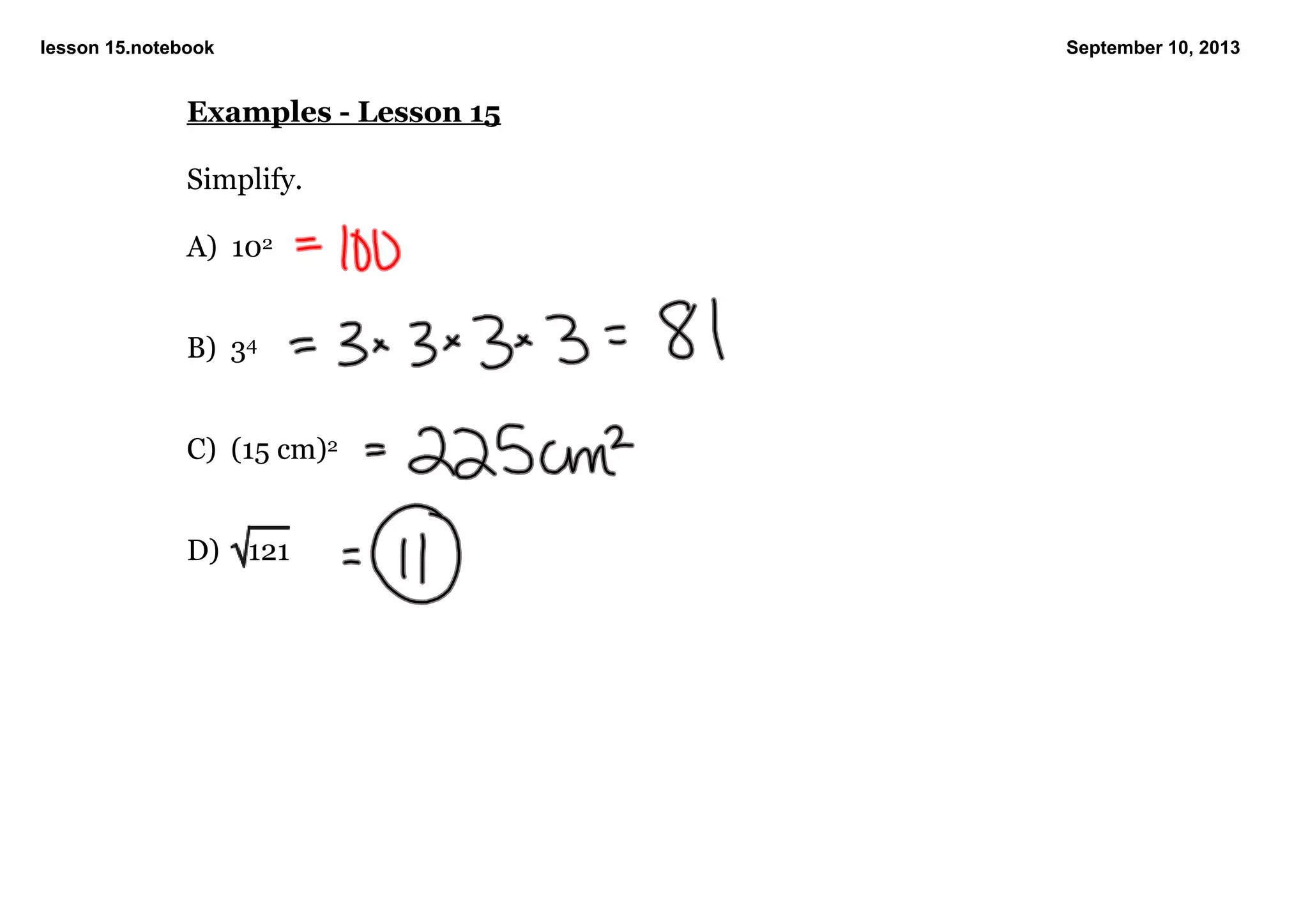 7th pre alg -l15 | PDF