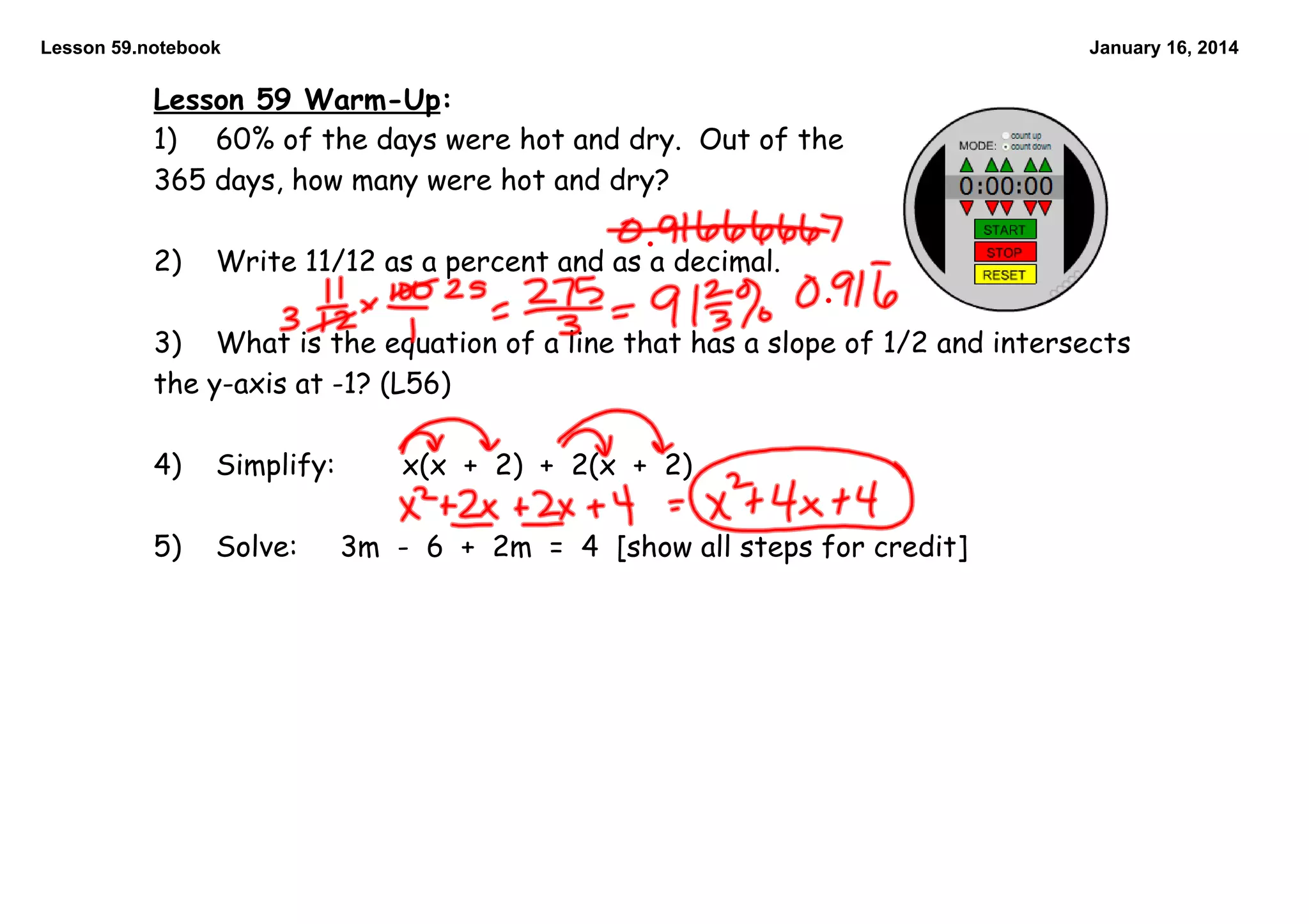 7th pre alg -l59 | PPT