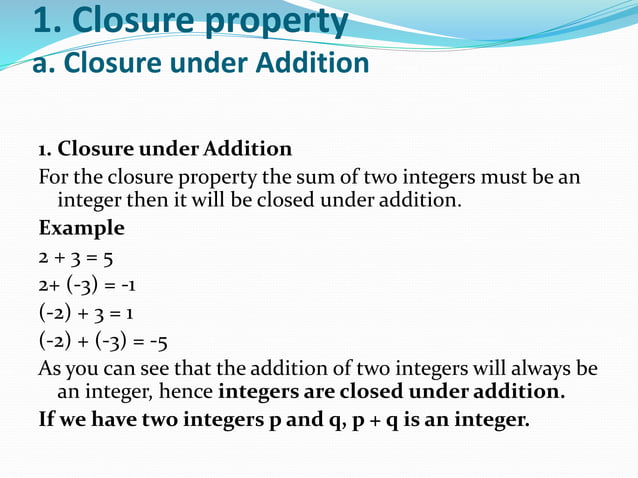 properties of addition and subtraction of integers | PPTX