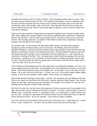 Homily: 7th Sunday of Easter Cycle B | DOCX