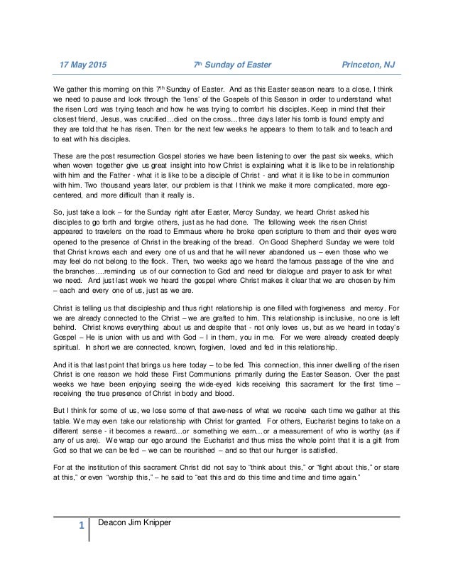 Homily 7th Sunday Of Easter Cycle B homily-7th-sunday-of-easter-cycle-b