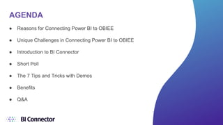 7 tips and tricks for connecting power bi to obiee and oracle analytics cloud | PPTX