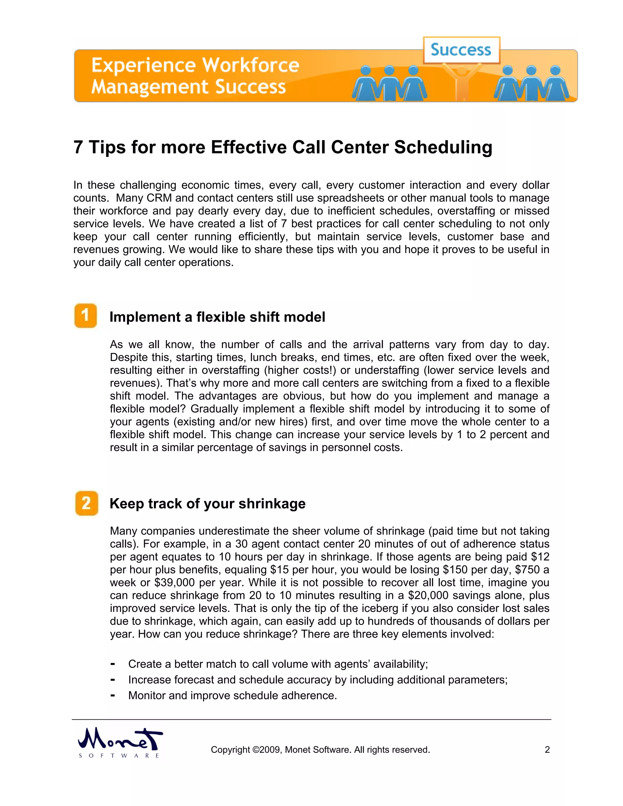 7 tips for_call_center_scheduling | PDF