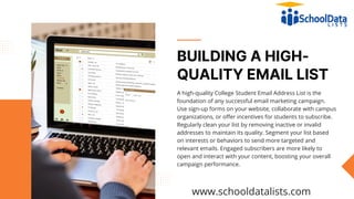 7 Tips for Maximizing ROI with a College Student Email List | PPT