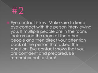 7 Tips To Good Body Language For Interviews | PPTX | Resume Writing and ...