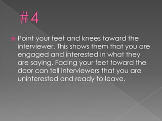 7 Tips To Good Body Language For Interviews | PPTX
