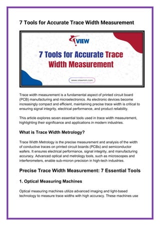 7 Tools for Accurate Trace Width Measurement | PDF