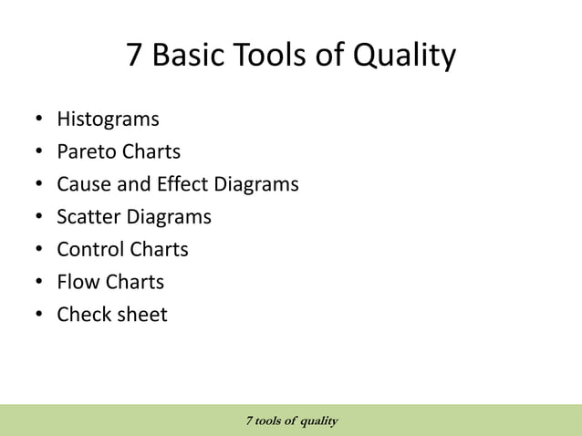 Quality tools and techniques- 7 tools of quality | PPTX | Medical Health