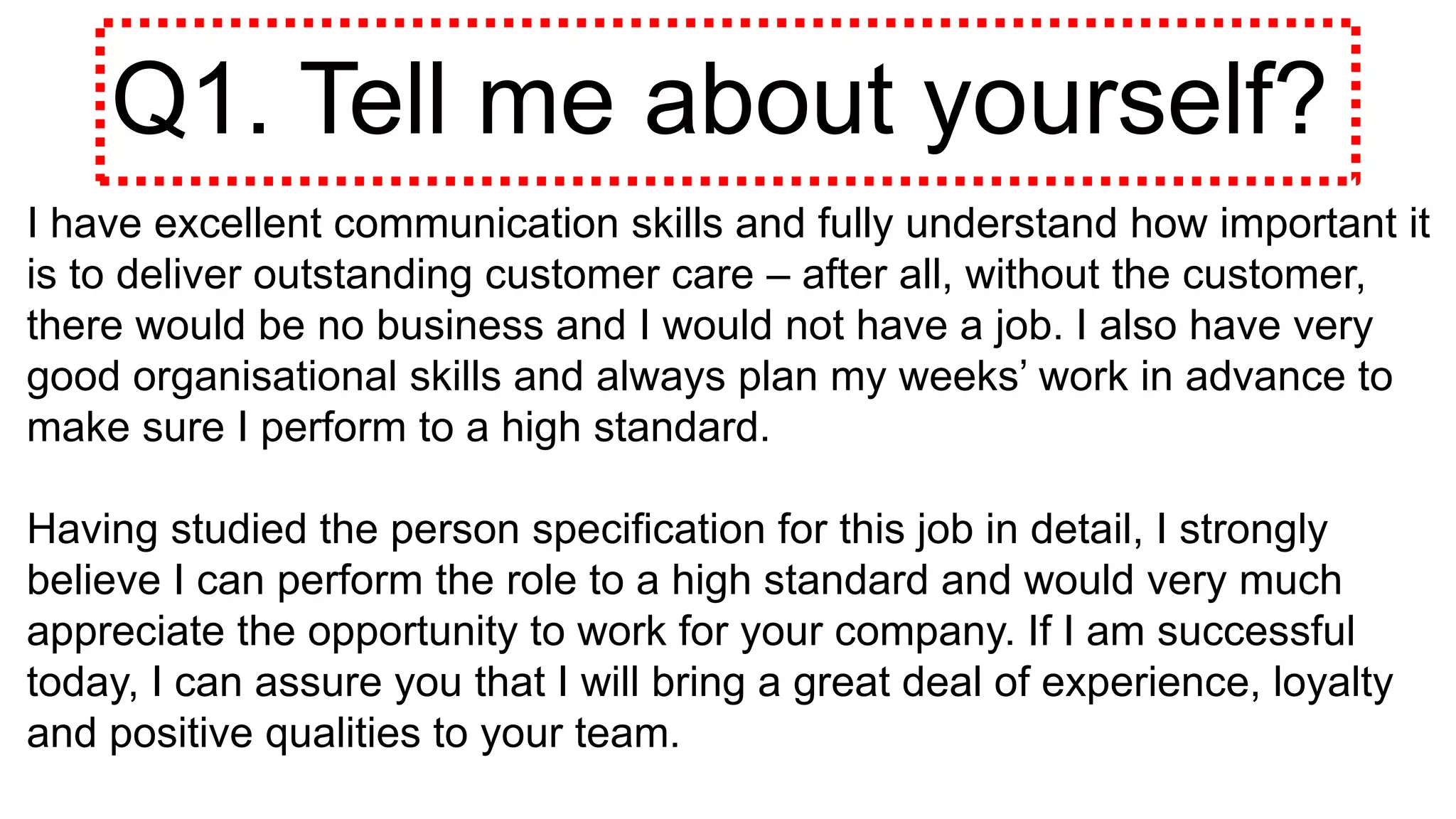 7 top interview questions and answers by Richard McMunn | PPTX