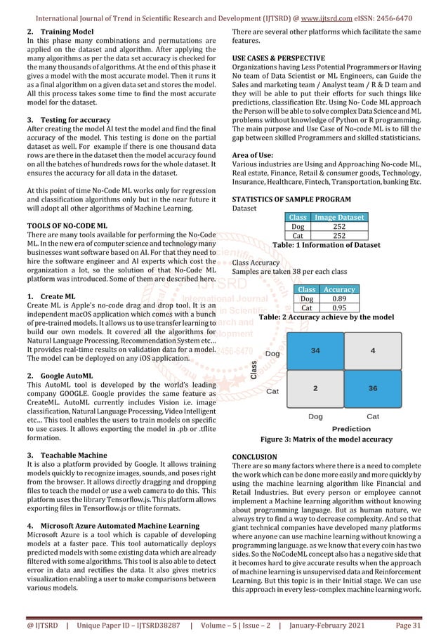 Traditional Machine Learning and No Code Machine Learning with its ...