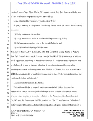 Emergency Motion for Temporary Restraining Order | PDF