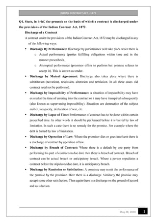 Indian Contract Act - 1872 | PDF
