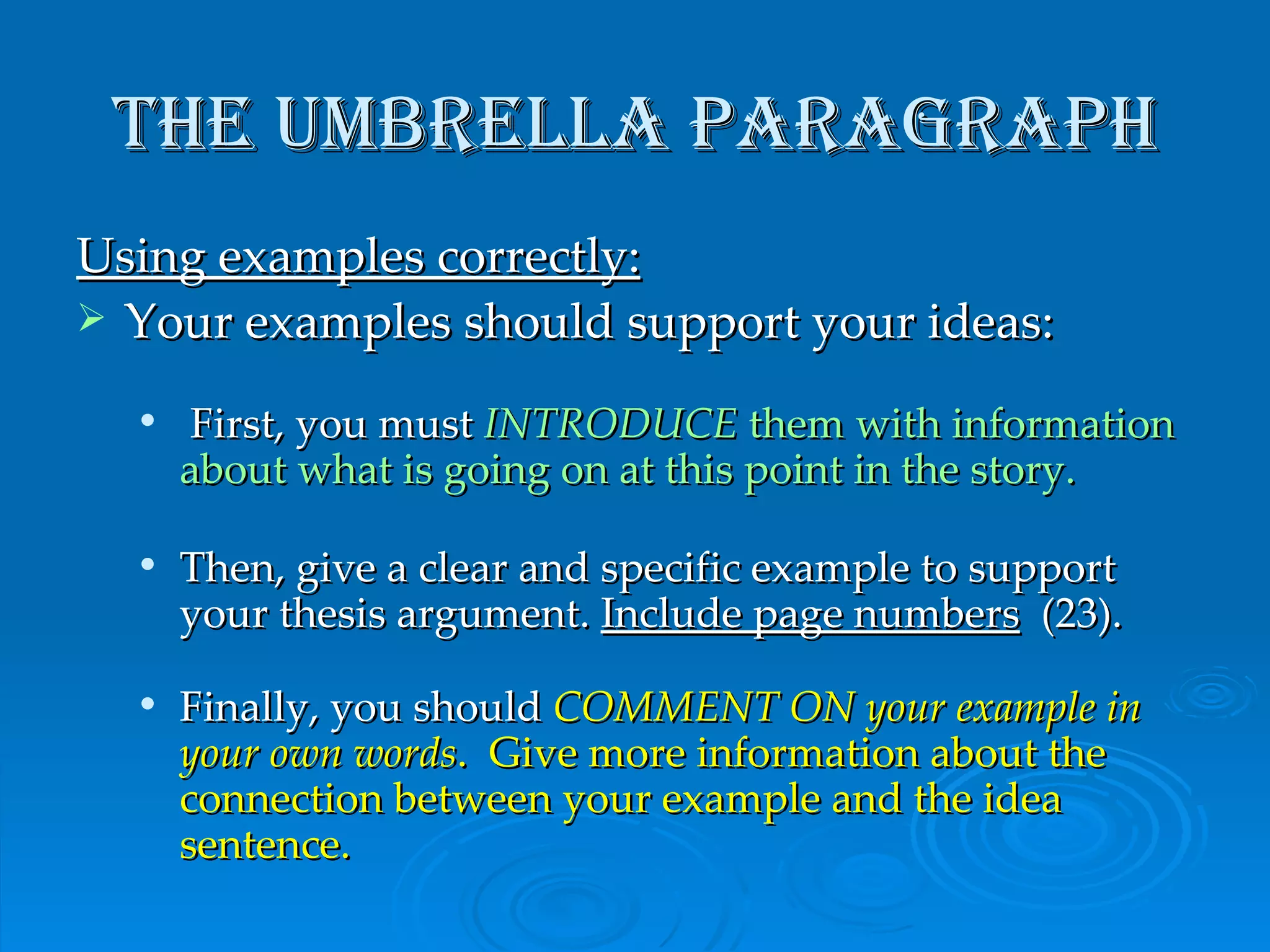 7 t umbrella paragraph | PPT