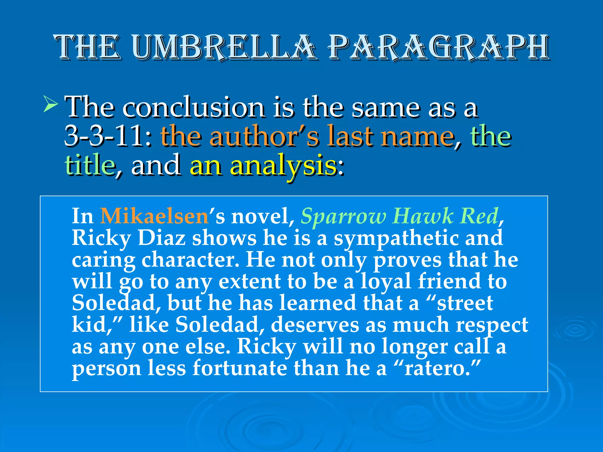 7 t umbrella paragraph | PPT