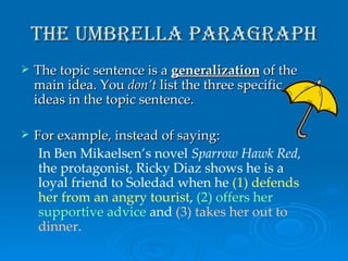 7 t umbrella paragraph | PPT