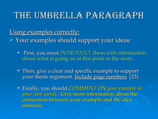 7 t umbrella paragraph | PPT