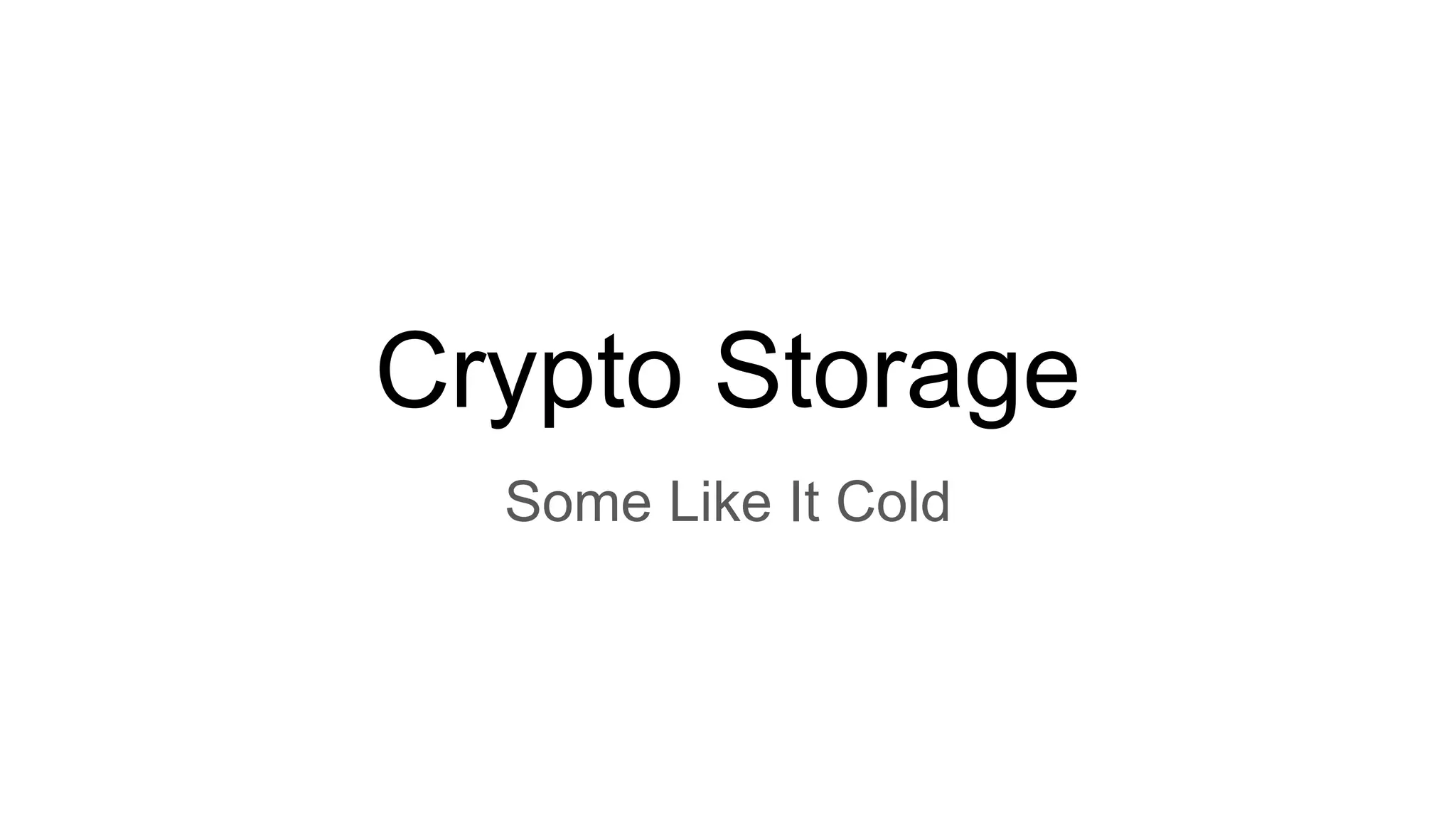 Crypto storage | PPTX