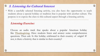 7 types of activities for listening with a purpose | PPTX