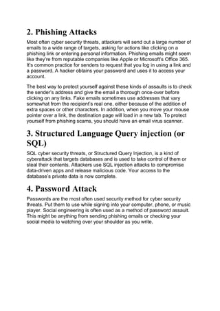 7 Types of Cyber Security Threats | The Lifesciences Magazine | PDF