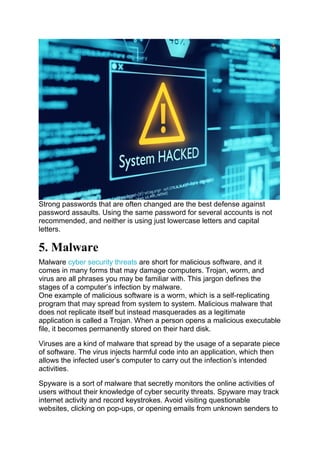 7 Types of Cyber Security Threats | The Lifesciences Magazine | PDF