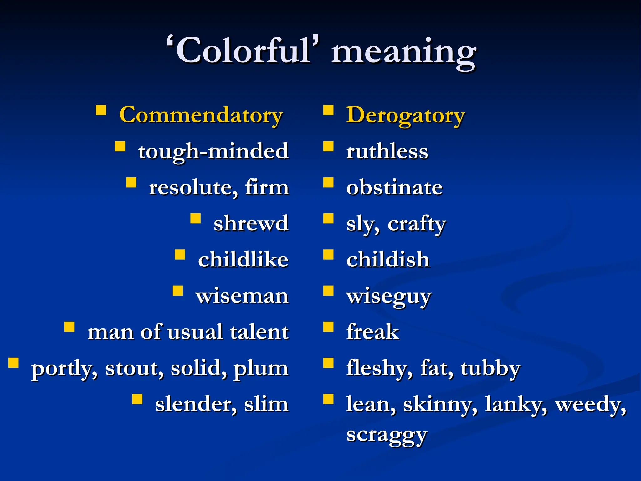 Seven types of meaning with some examples | PPT