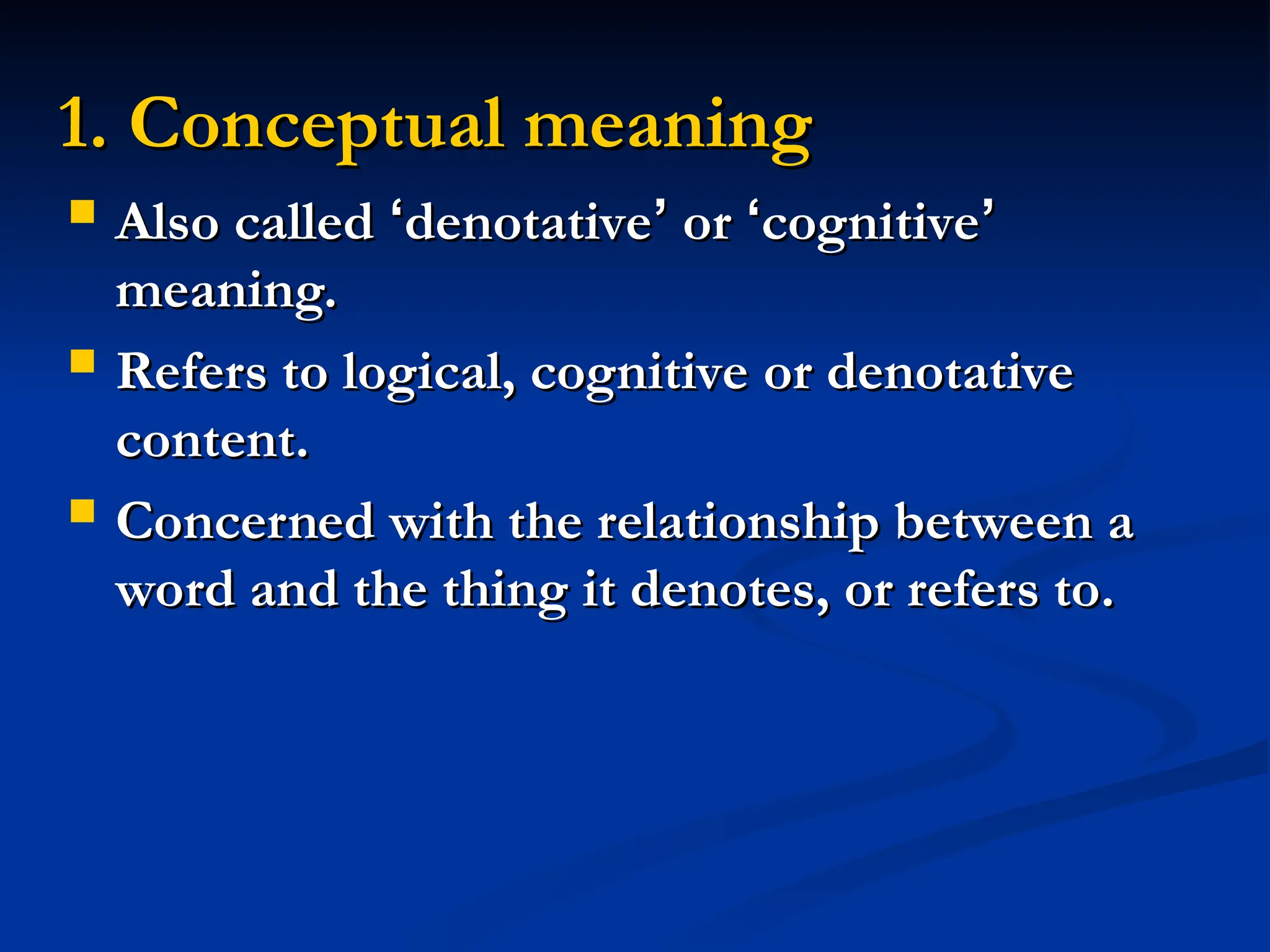 Seven types of meaning with some examples | PPT